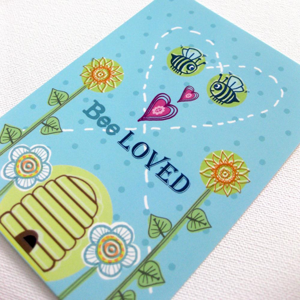 Pack Of 3 A6 Postcard Prints 'bee Happy', 'bee Lucky', 'bee Loved' on ...