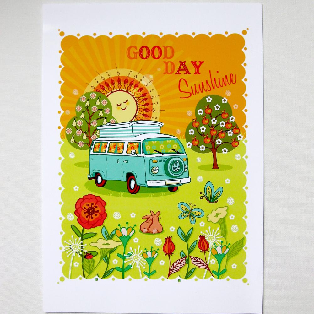 A4 Unframed Illustration Print 'good Day Sunshine' on Luulla
