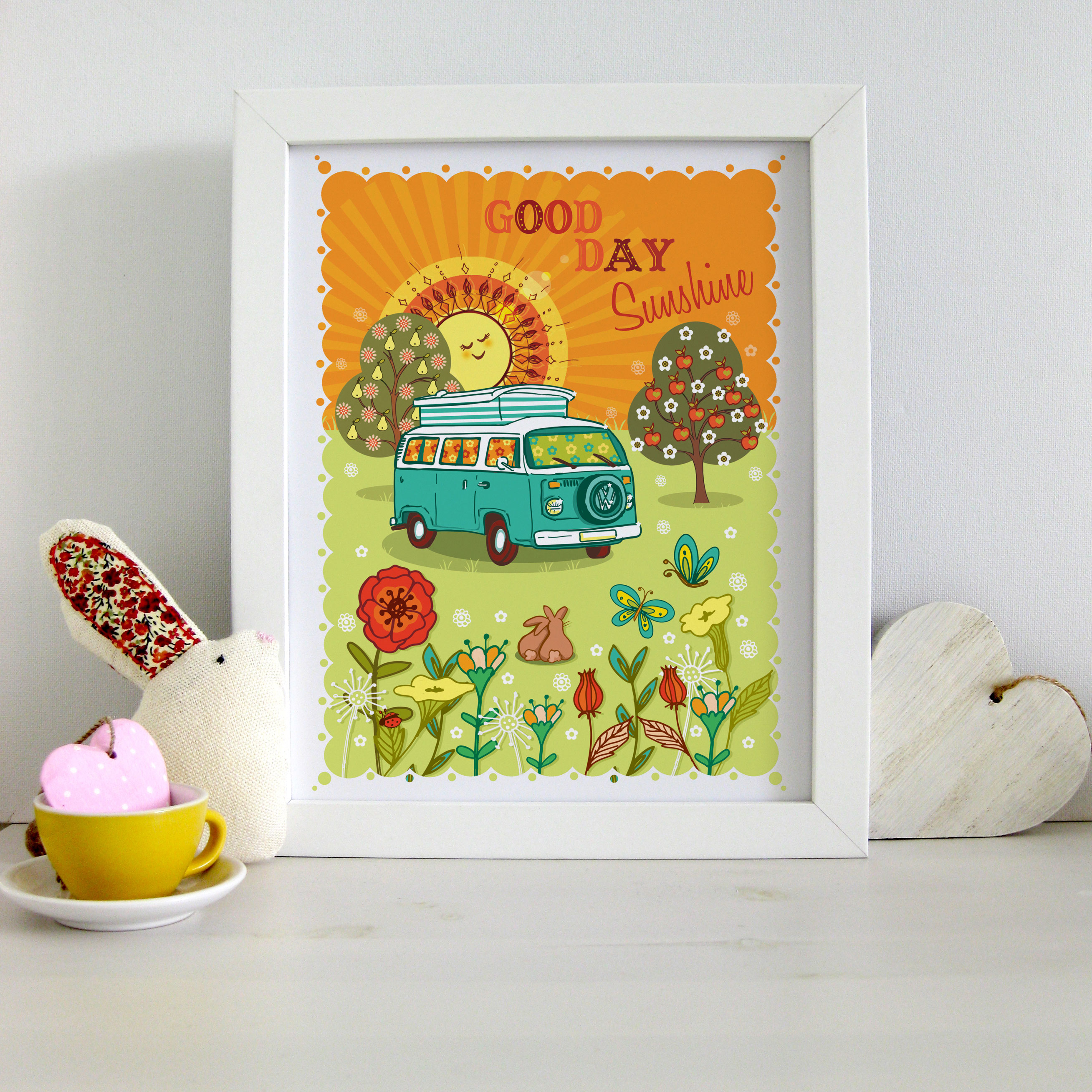 A4 Unframed Illustration Print 'good Day Sunshine' on Luulla